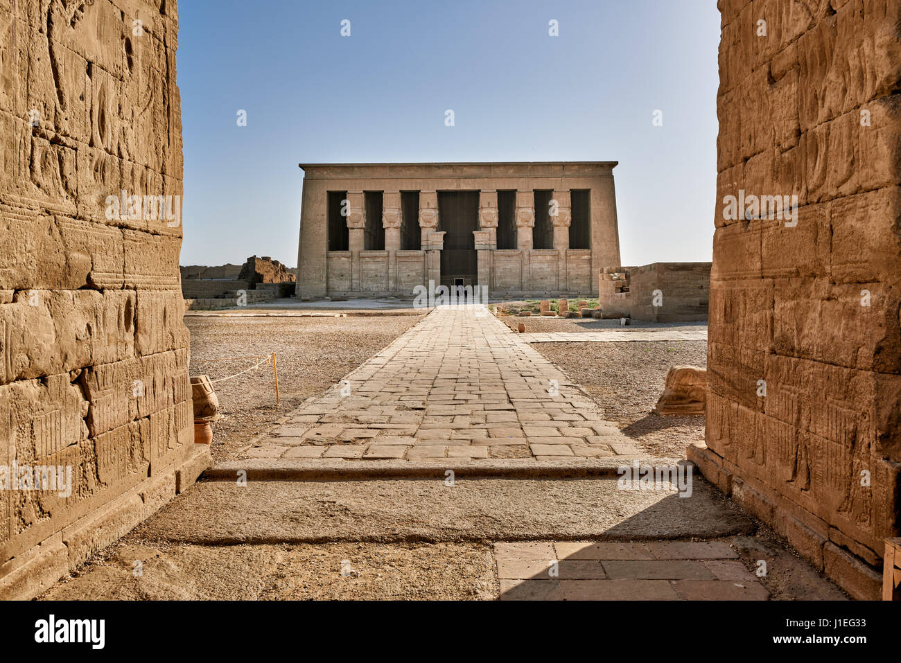 temple of Hathor in ptolemaic Dendera Temple complex, Qena, Egypt ...