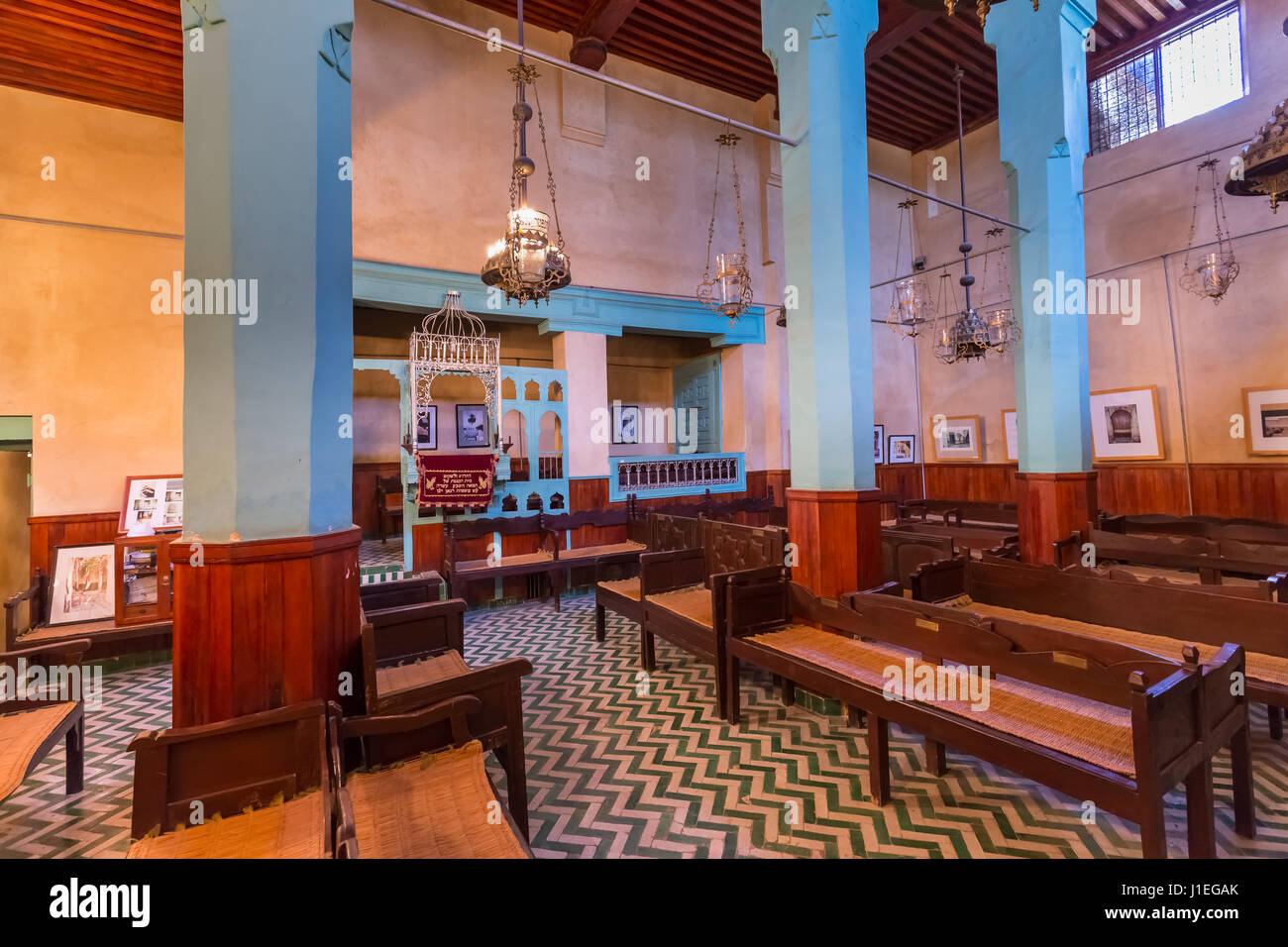 Interior of the Jewish Synagogue Ibn Danan in Fes Medina, Morocco Stock Photo - Alamy