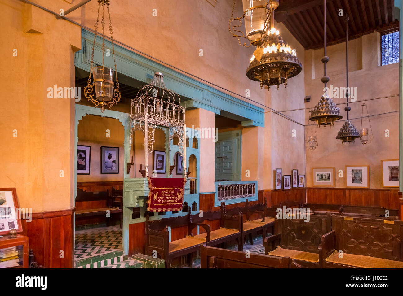 Interior of the Jewish Synagogue Ibn Danan in Fes Medina, Morocco Stock ...