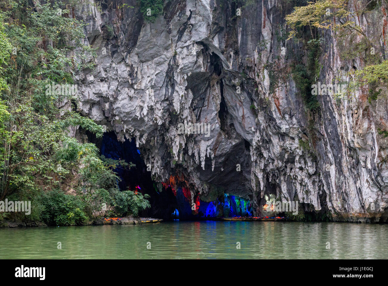 China, Guizhou, Dragon Palace Scenic Area. Entrance to the Underground ...