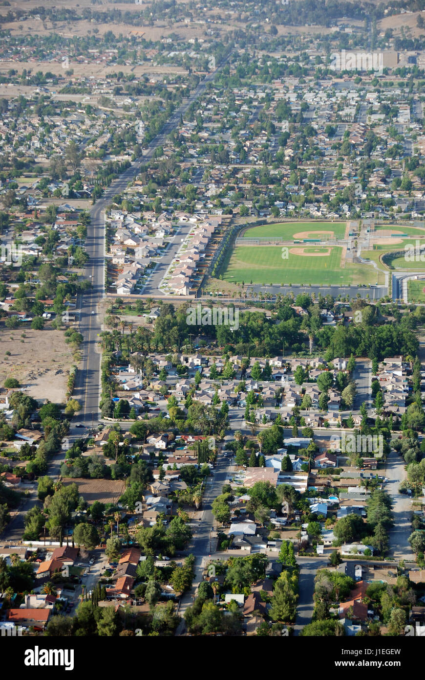Town layout in Southern California seen from a mountain Stock Photo - Alamy