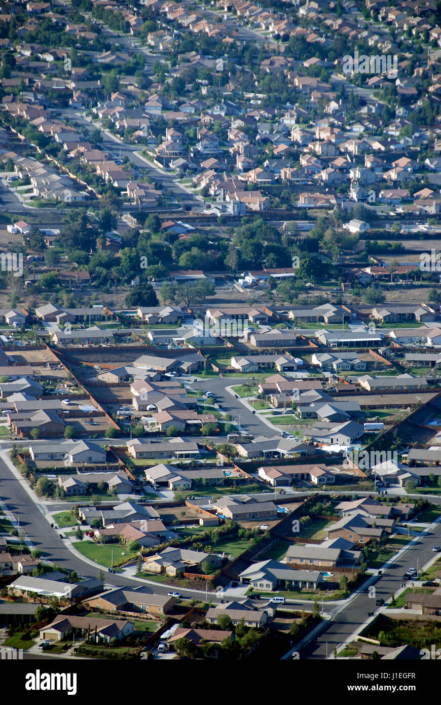 Town layout in Southern California seen from a mountain Stock Photo - Alamy