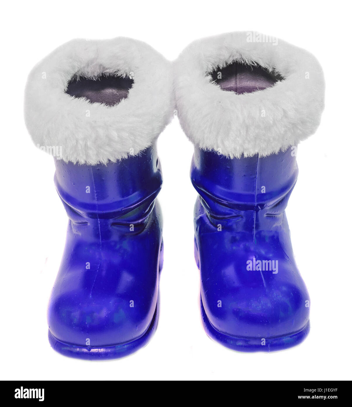 Blue Santa Claus boots, Saint Nicholas, isolated on white background ...