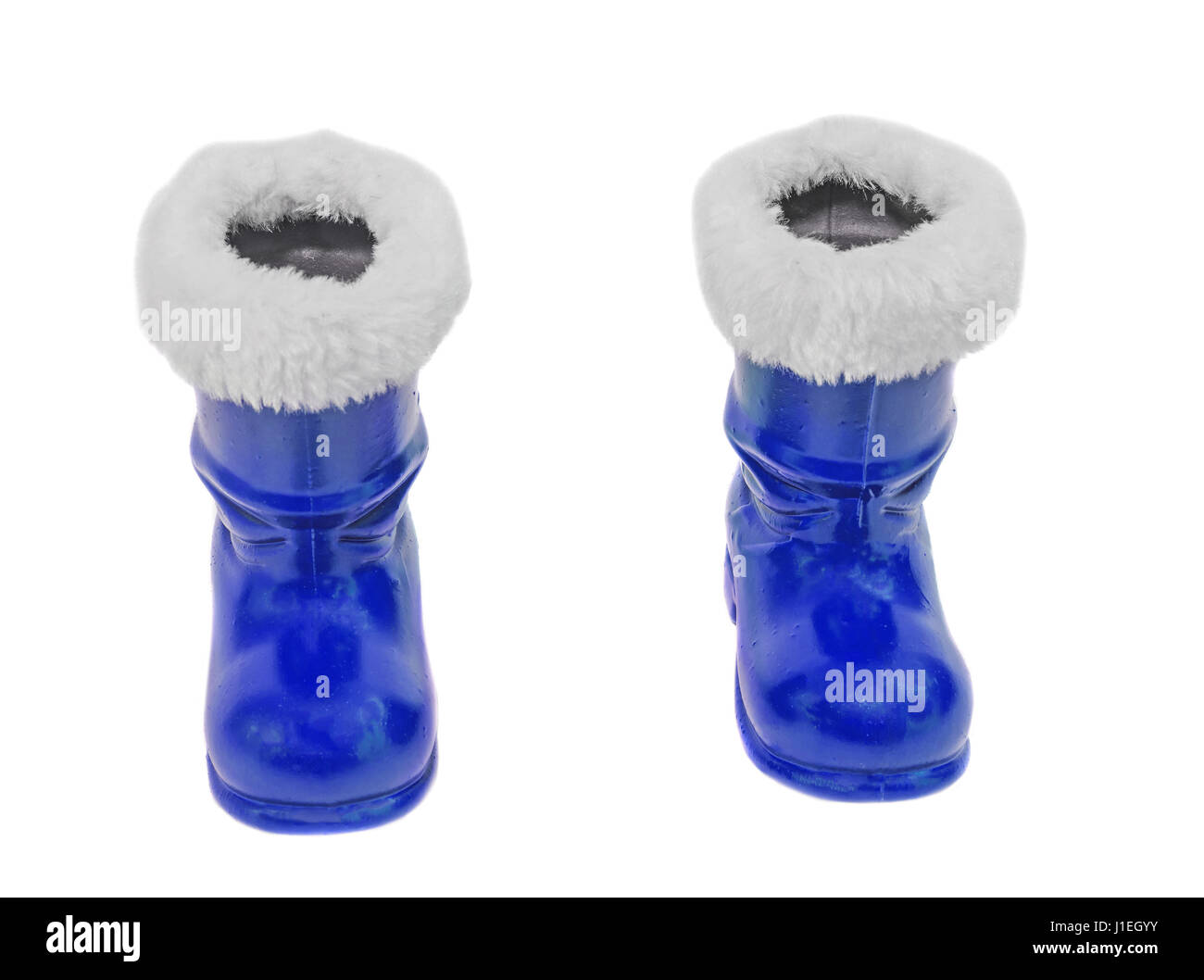 Blue Santa Claus boots, Saint Nicholas, isolated on white background ...