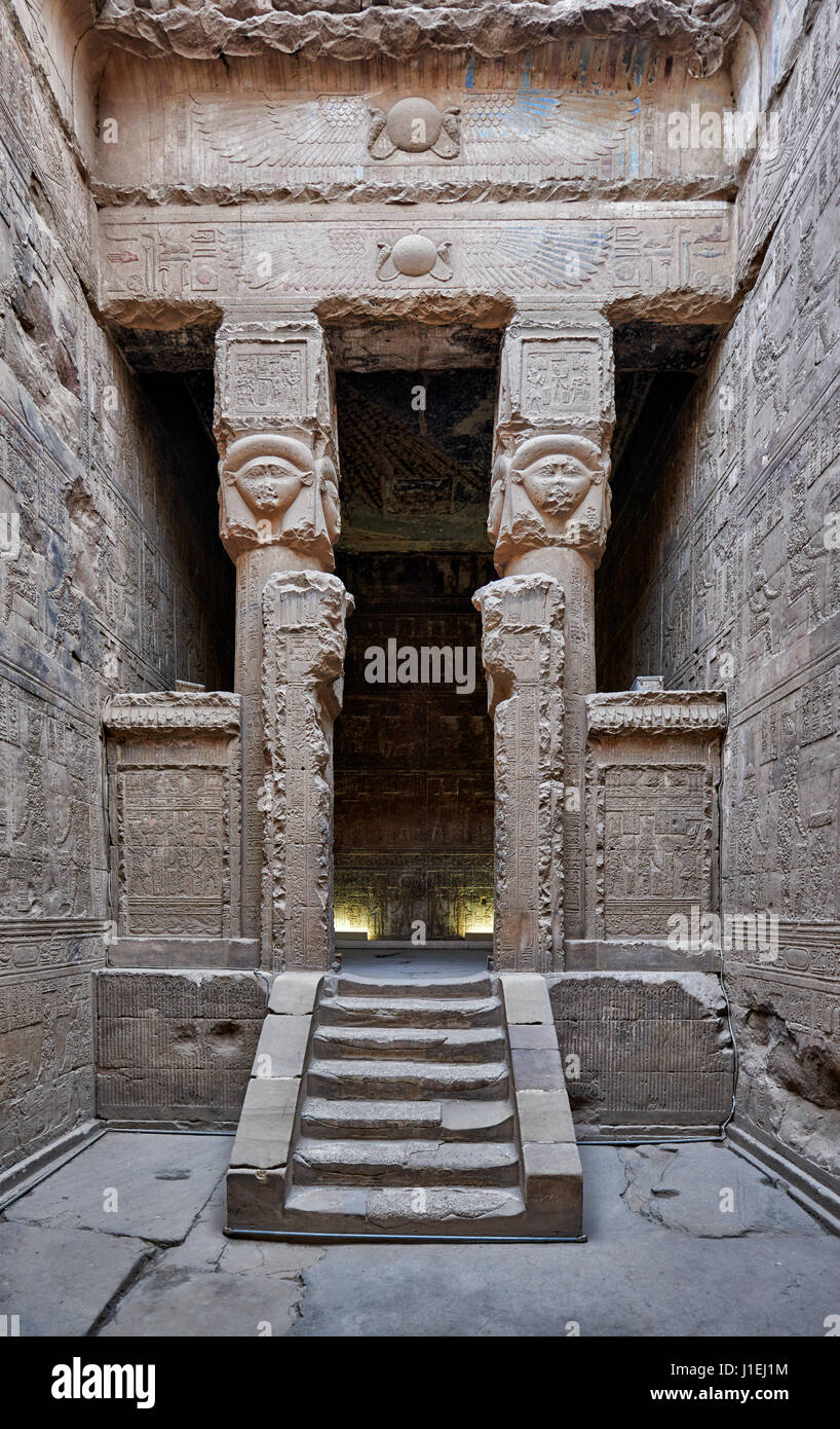 Wabet (purification chapel) inside Hathor temple in ptolemaic Dendera ...