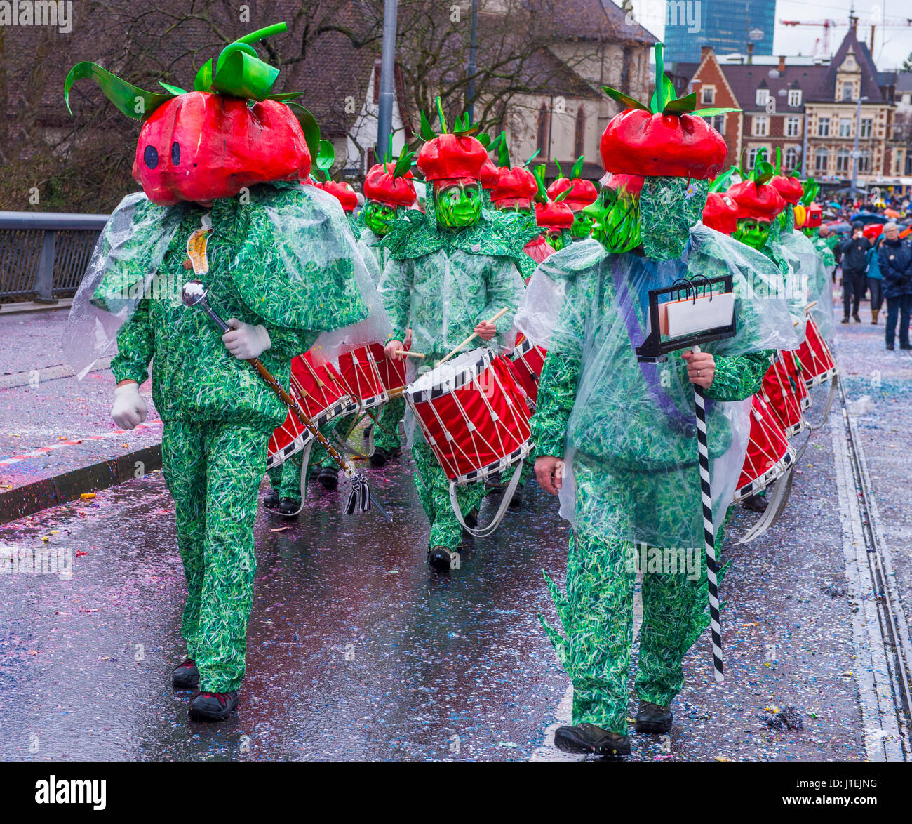 Participants in the Basel Carnival in Basel , Switzerland Stock Photo ...