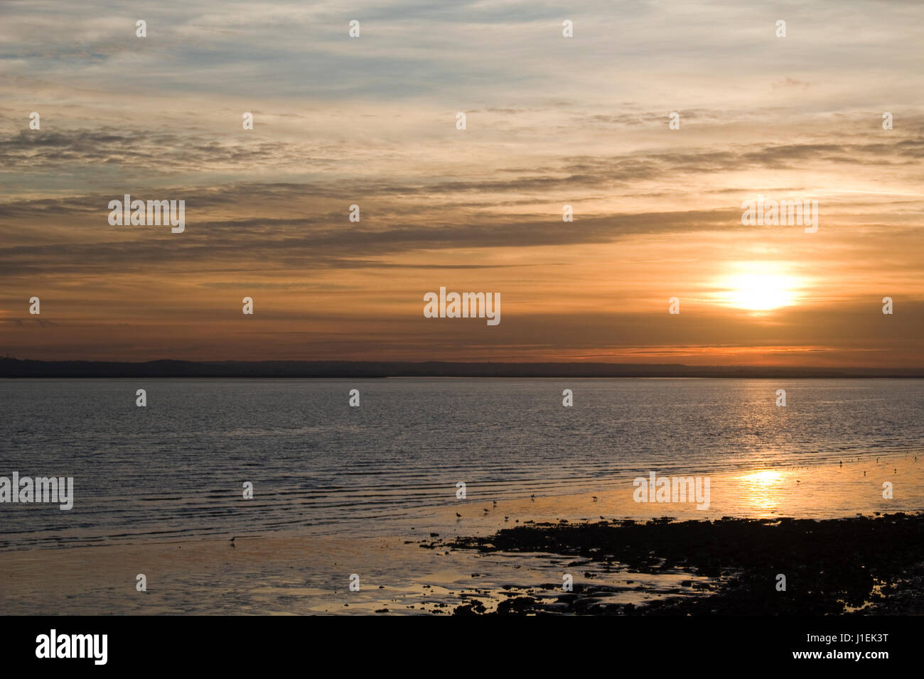 Sunset viewed from Canvey Island, Essex, England Stock Photo - Alamy