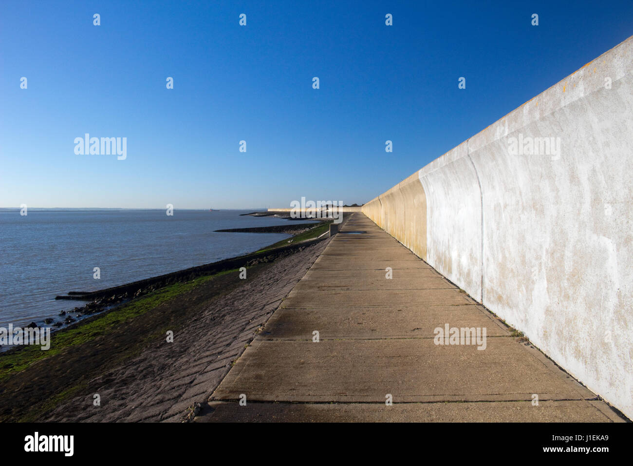 Sea wall on Canvey Island, Essex, England Stock Photo - Alamy