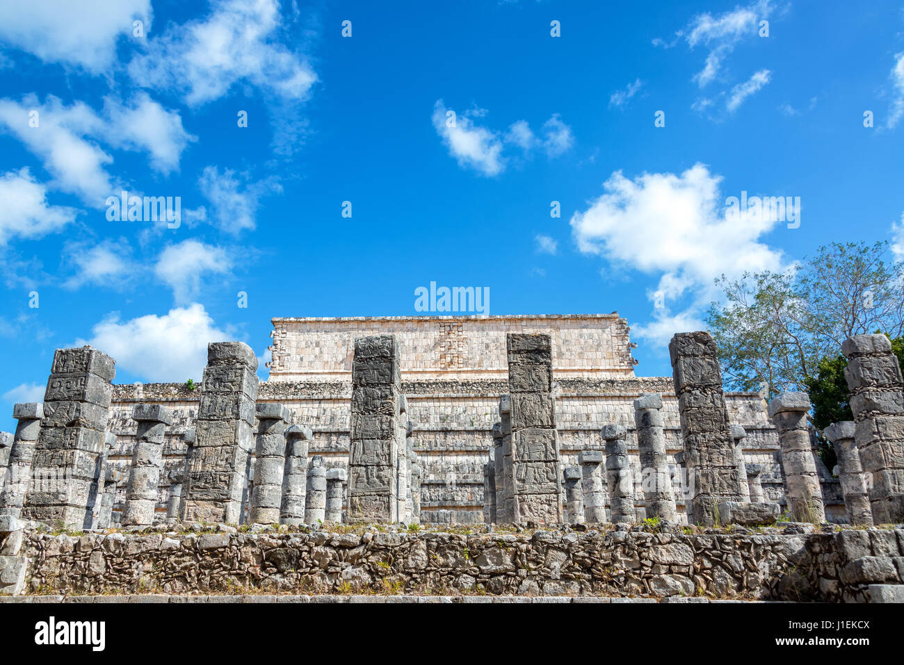 Plaza of the Thousand Columns with the Temple of the Warriors in the ...