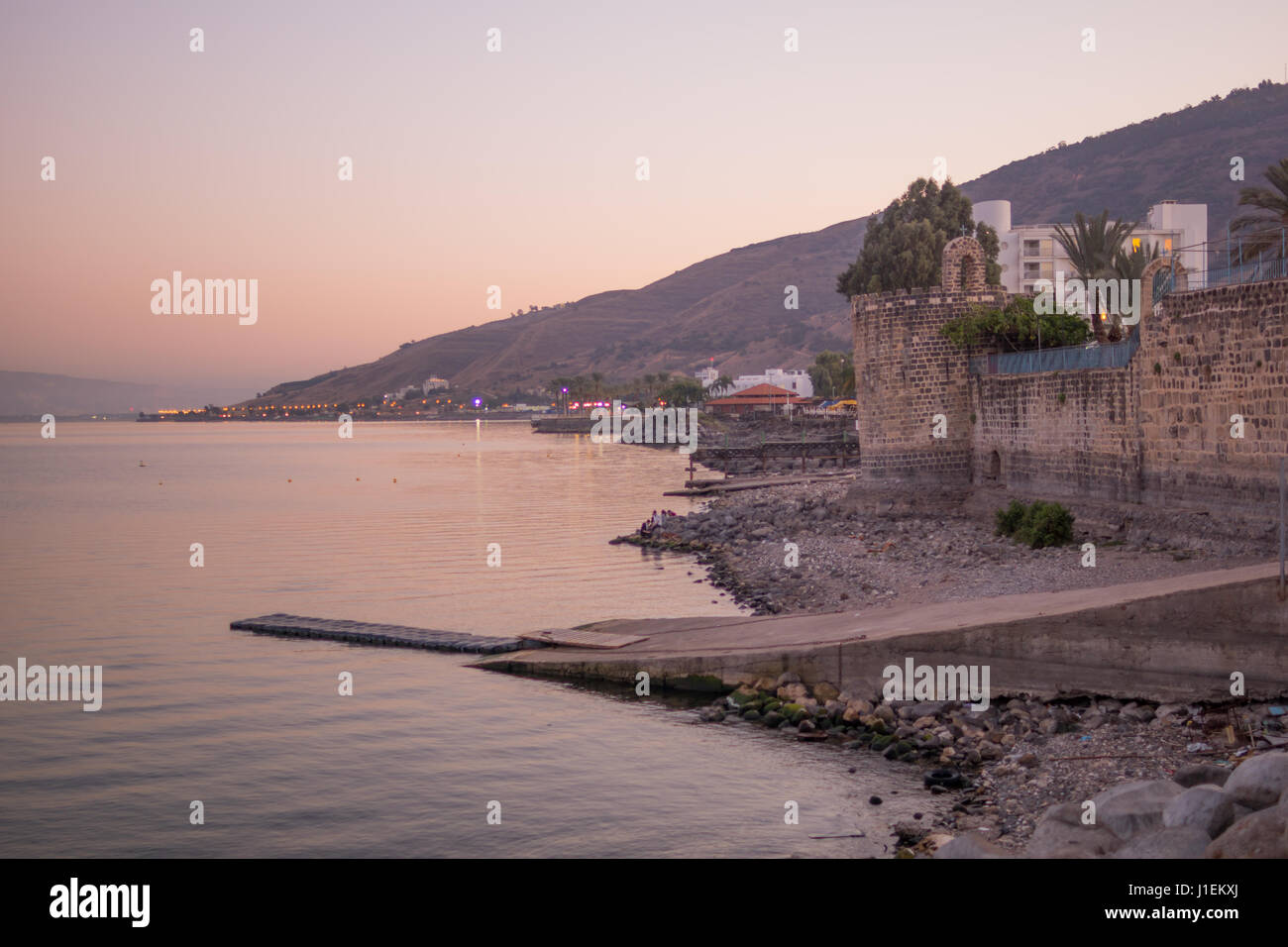 Sunset view of the Sea of Galilee, in Tiberias, Israel Stock Photo - Alamy
