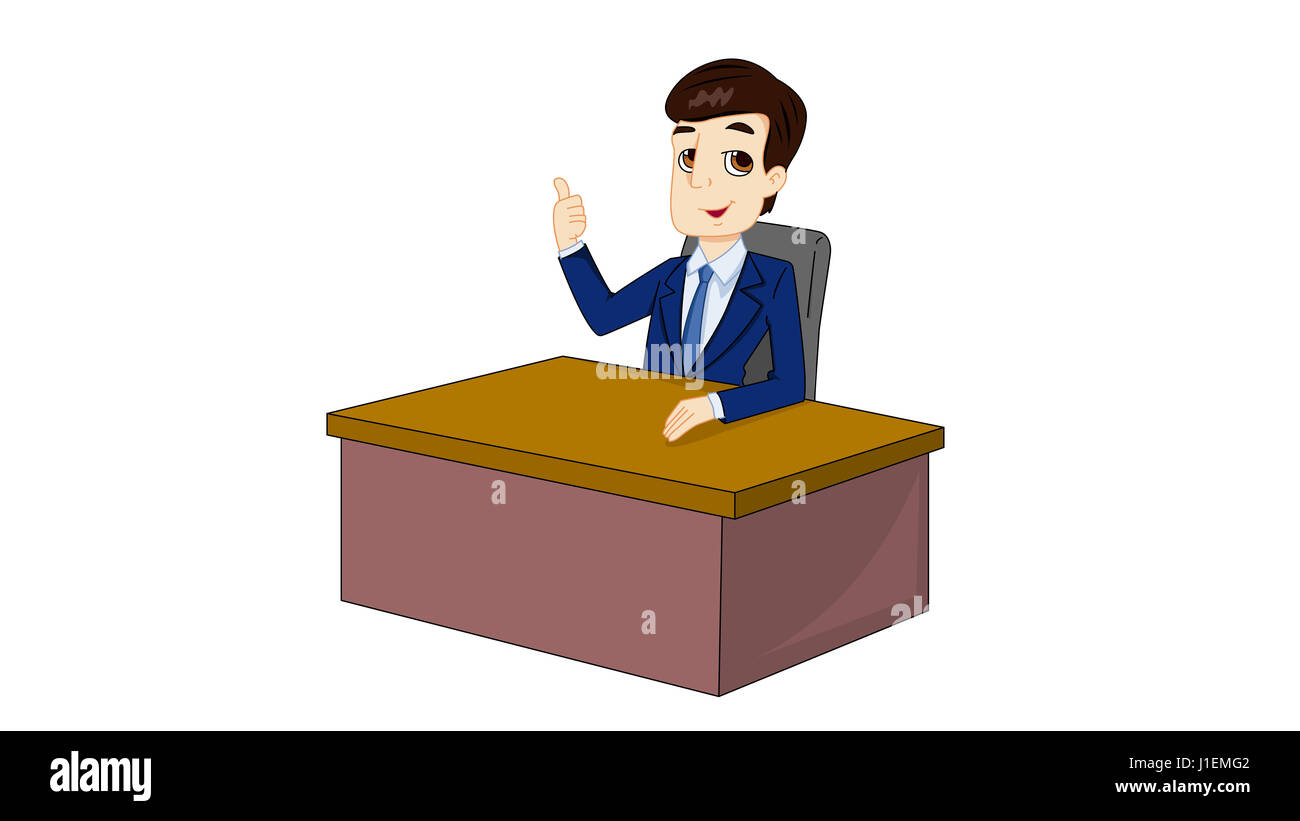 Business Man Behind Table Stock Photo Alamy
