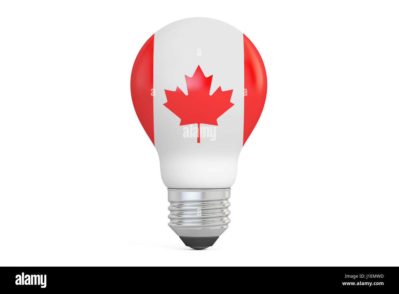 Light bulb with Canada flag, 3D rendering isolated on white background ...