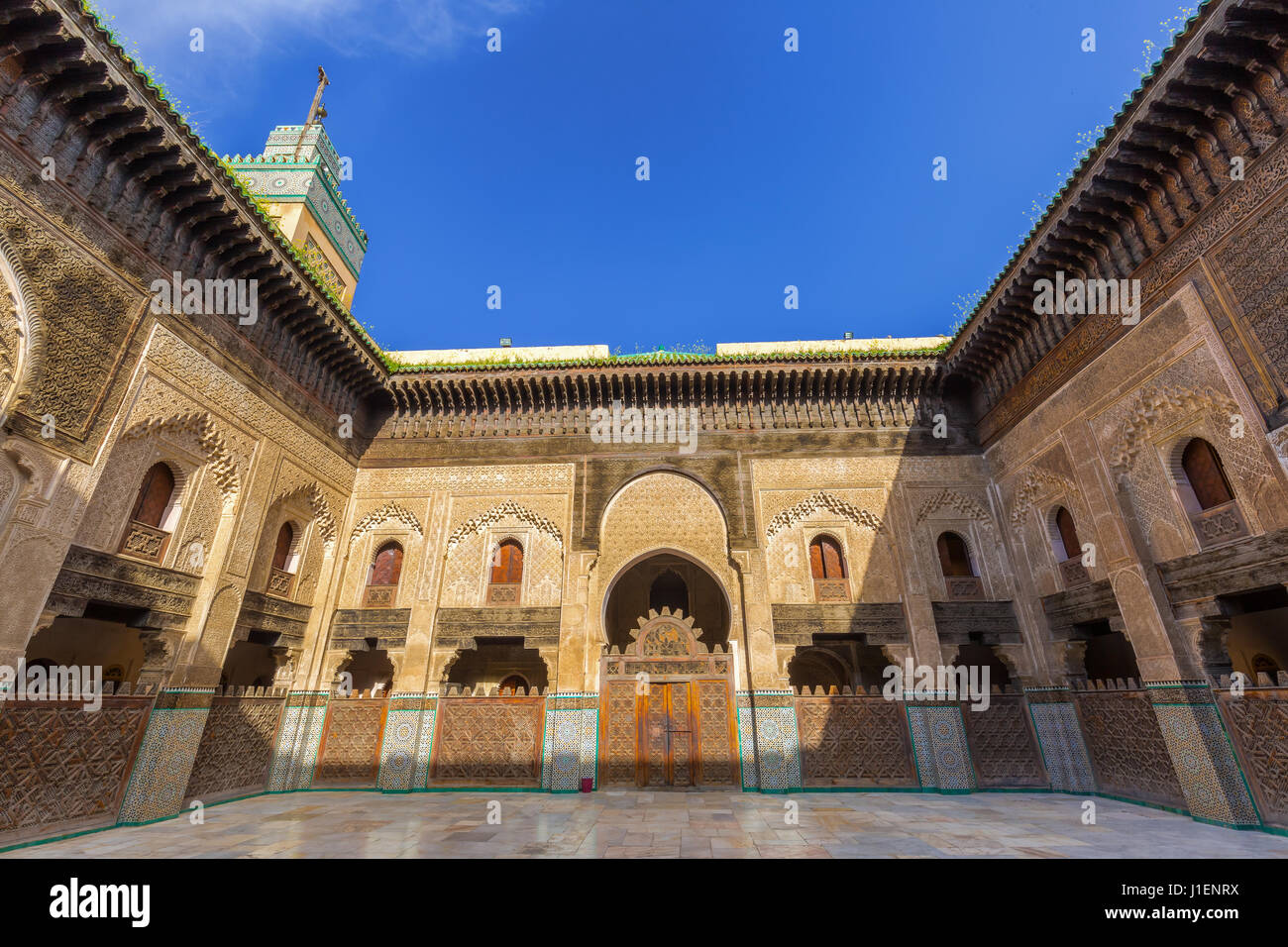 Ancient school Madrasa in old Fes Medina, Morocco Stock Photo - Alamy