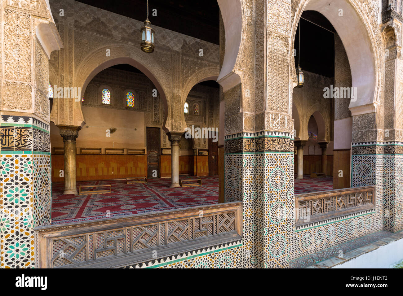 Ancient school Madrasa in old Fes Medina, Morocco Stock Photo - Alamy
