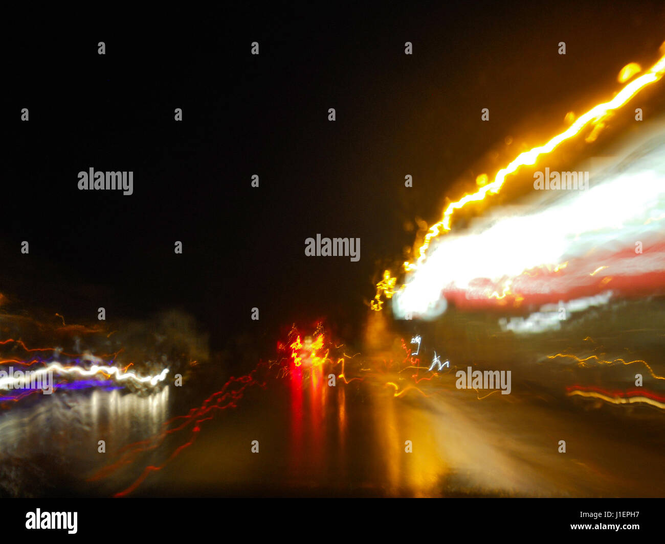 Light lines on road at night in good direction. It looks like sound ...