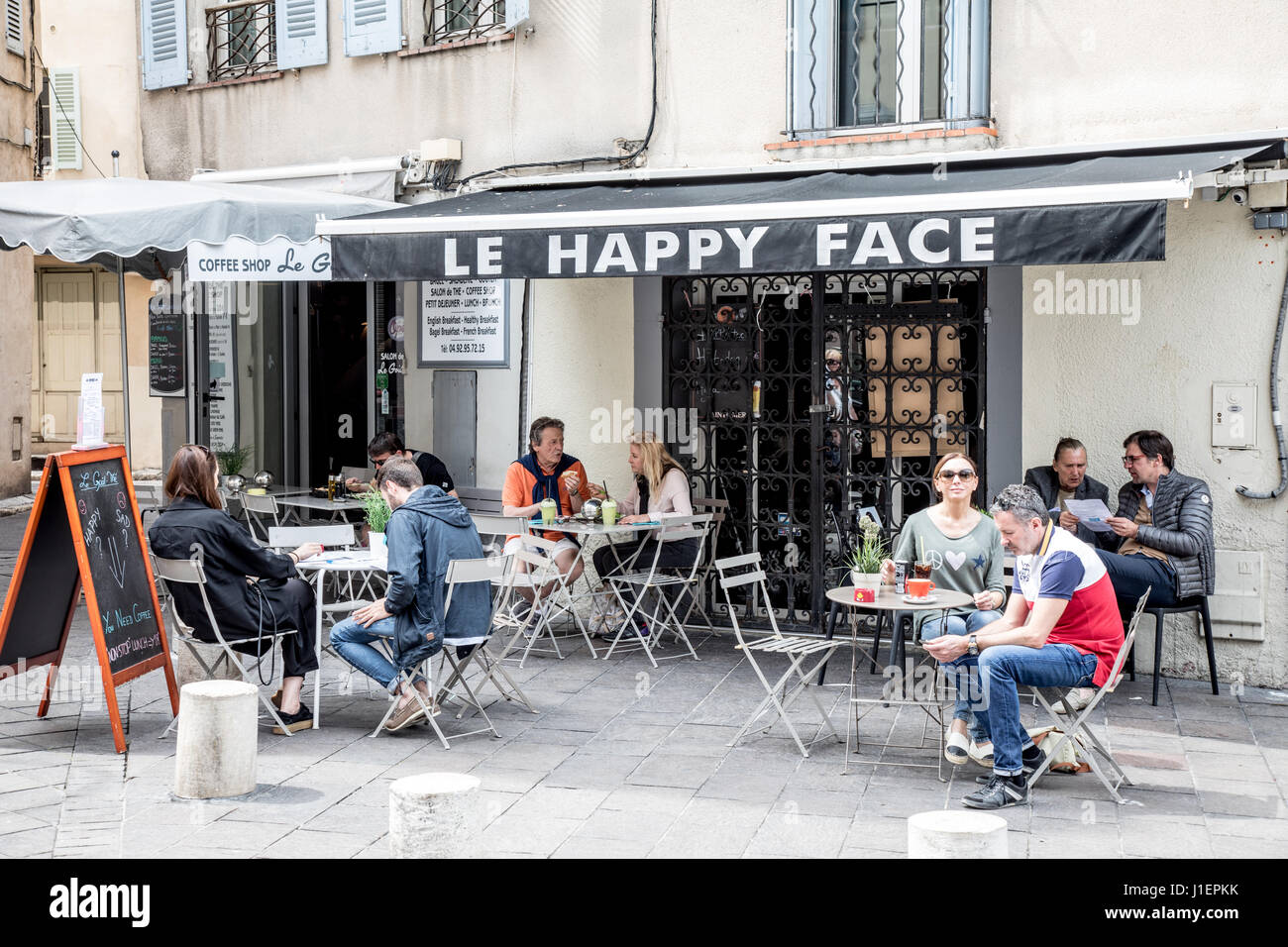 Cafe Antibes Cote D'Azure France Stock Photo - Alamy