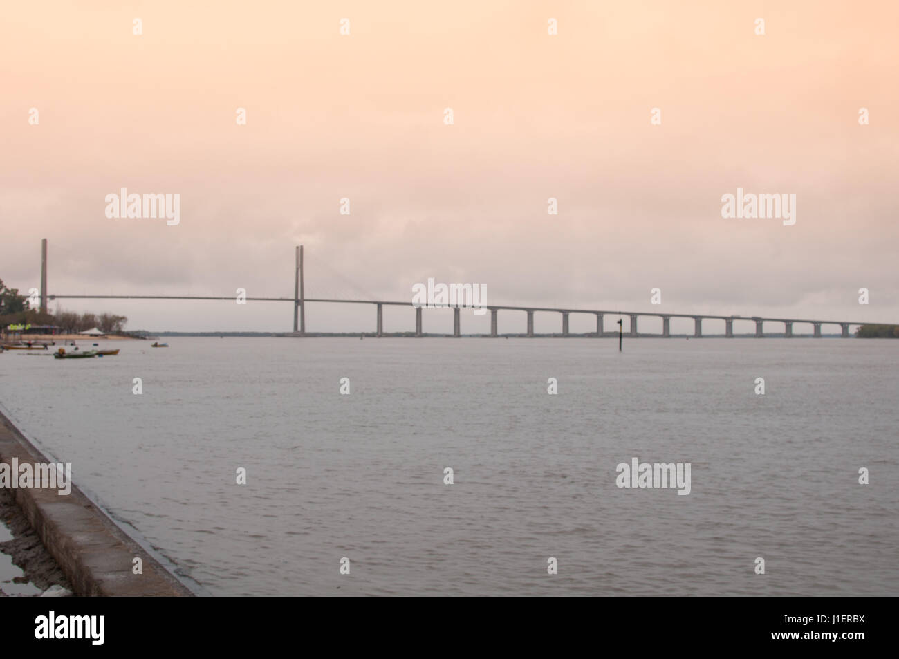 Rosario - Victoria Bridge over Parana River in Rosario city, Argentina ...