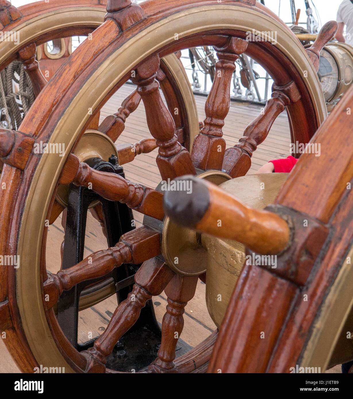 Wooden steering wheel bridge hi-res stock photography and images - Alamy