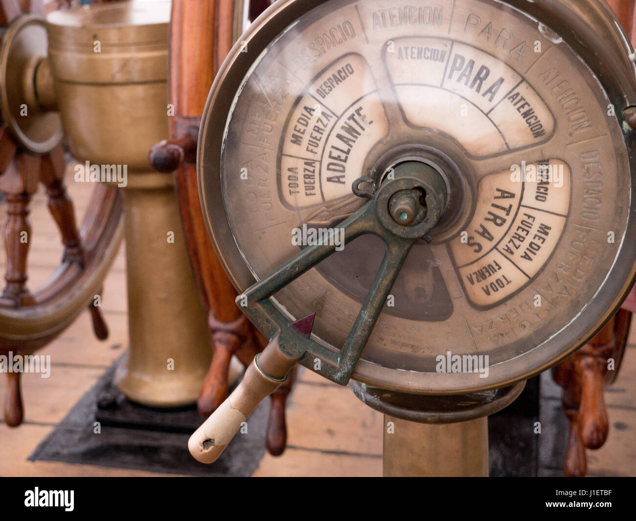 Old Nautical ships control panel on the captains bridge Stock Photo - Alamy