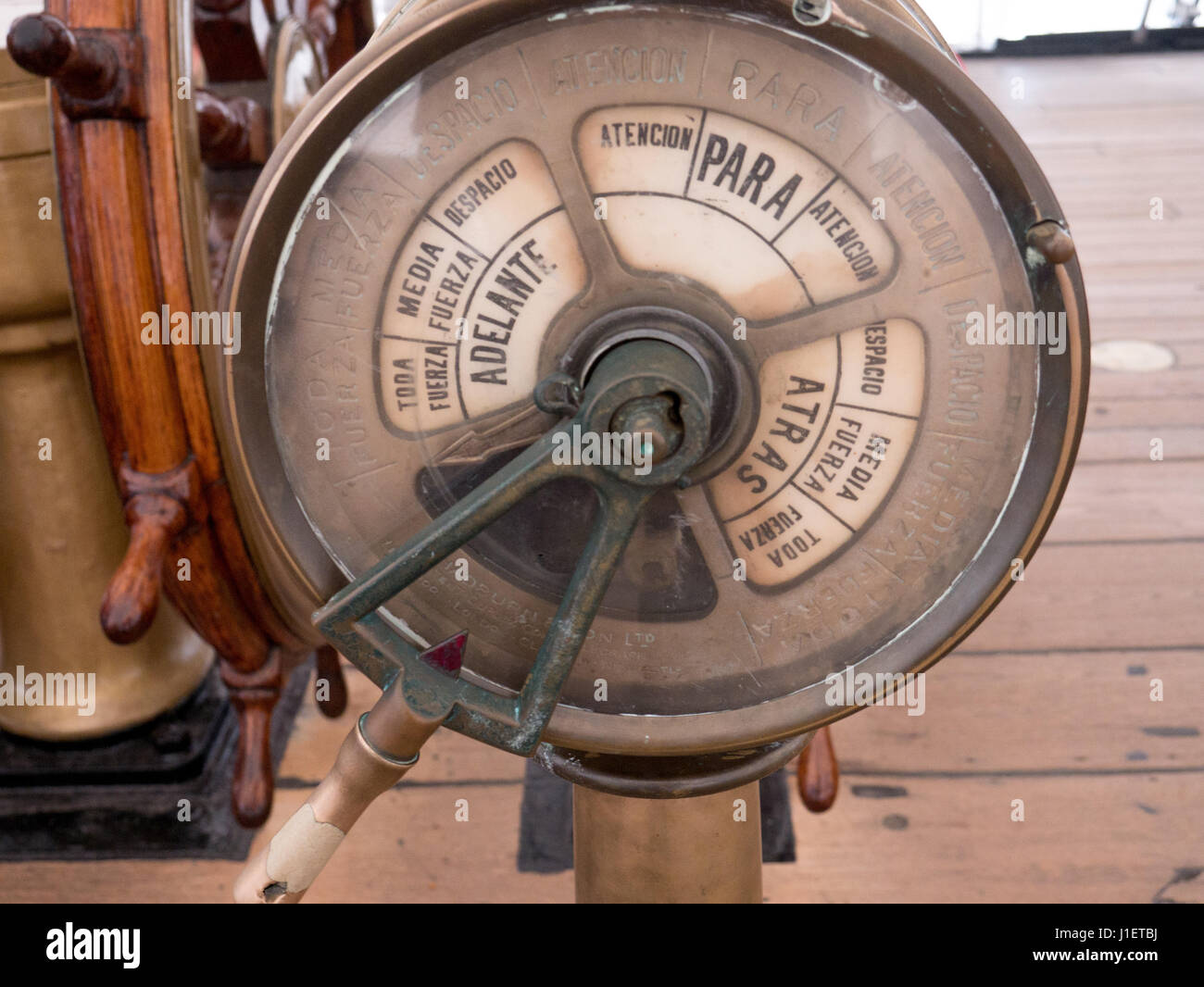 Old Nautical ships control panel on the captains bridge Stock Photo - Alamy