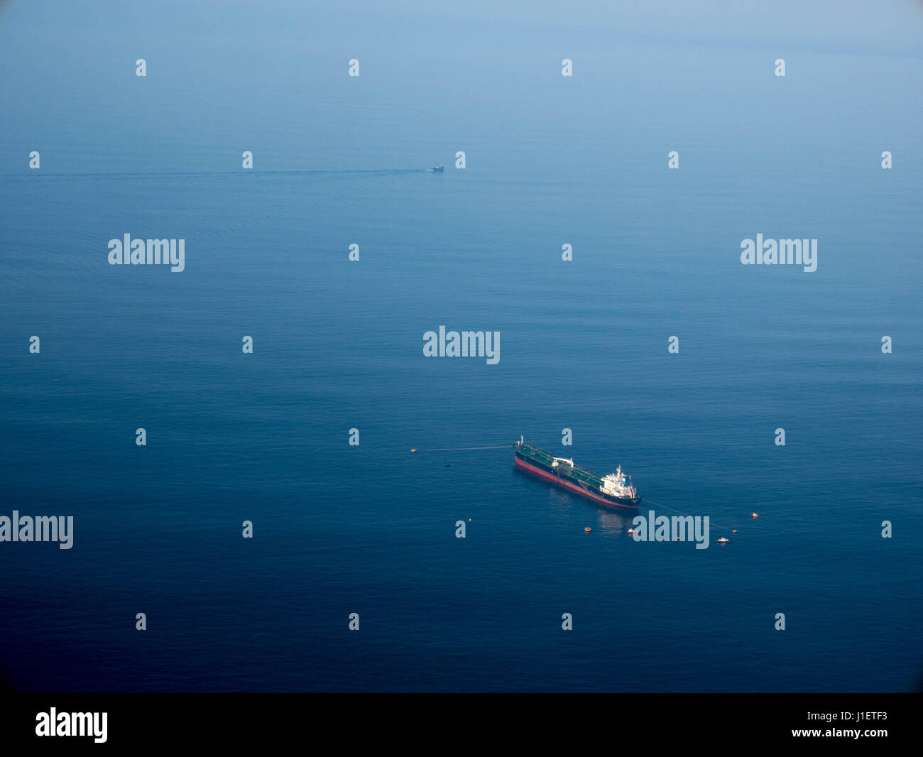 Aerial side view of oil tanker ship on open sea Stock Photo - Alamy
