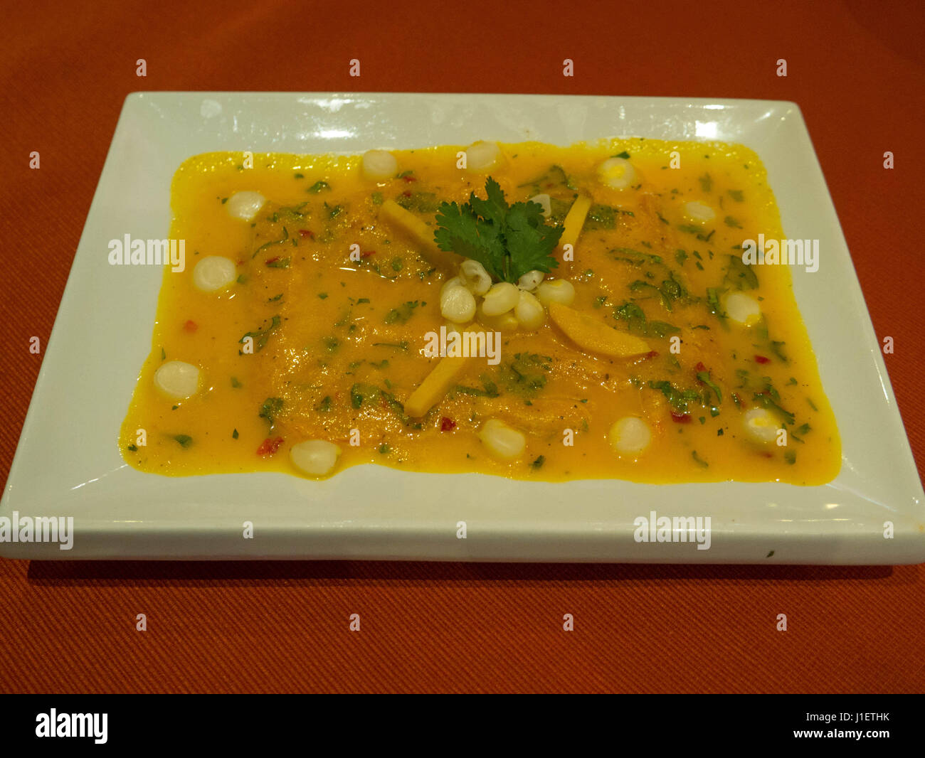 Peruvian food, Tiradito de atun or Tuna sashimi Stock Photo - Alamy