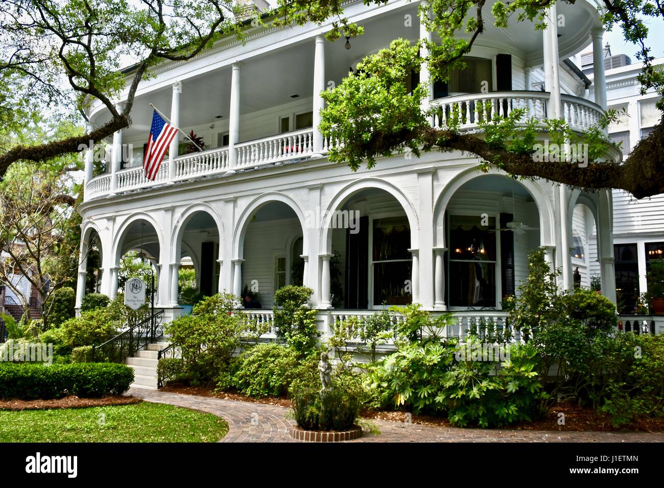 White colonial home in Charleston, South Carolina Stock Photo - Alamy