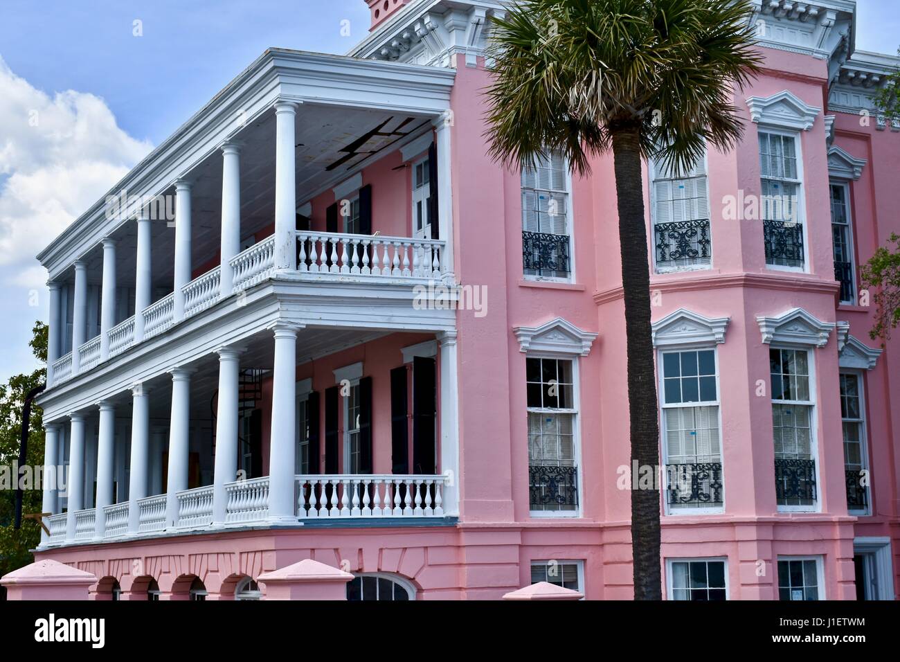Beautiful pink colonial home on East battery street Charleston, South ...
