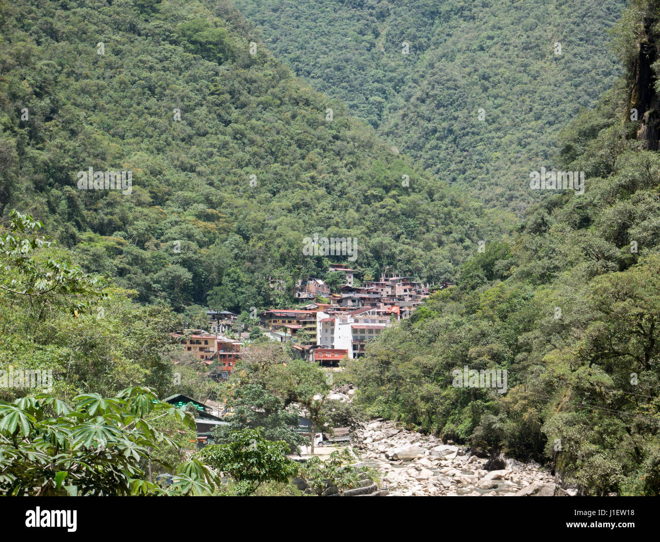 Aguas Calientes town in Cusco, Machu Picchu, Peru. This is where most ...