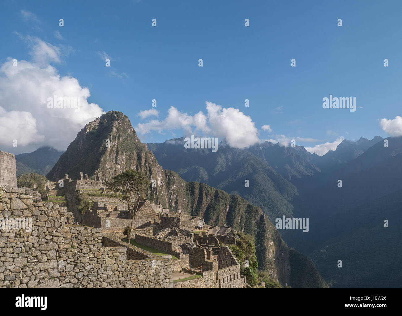 Machu Picchu, the ancient Inca city in the Andes, Cusco, Peru Stock ...