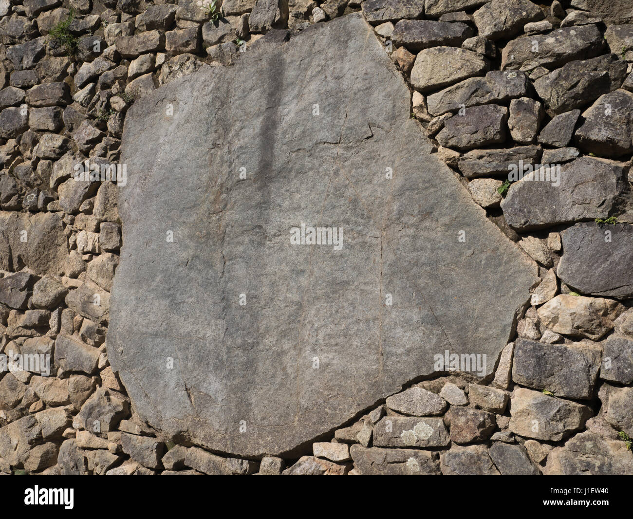 Detail of perfect Inca stonework encrusted at Machu Picchu ruins, Peru ...