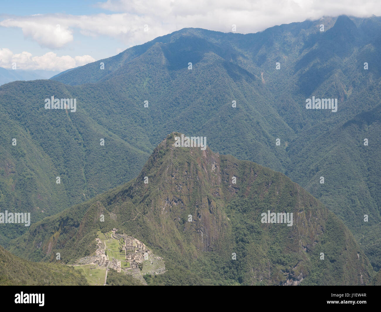 Machu Picchu view from Machu Picchu mountain, the ancient Inca city in ...