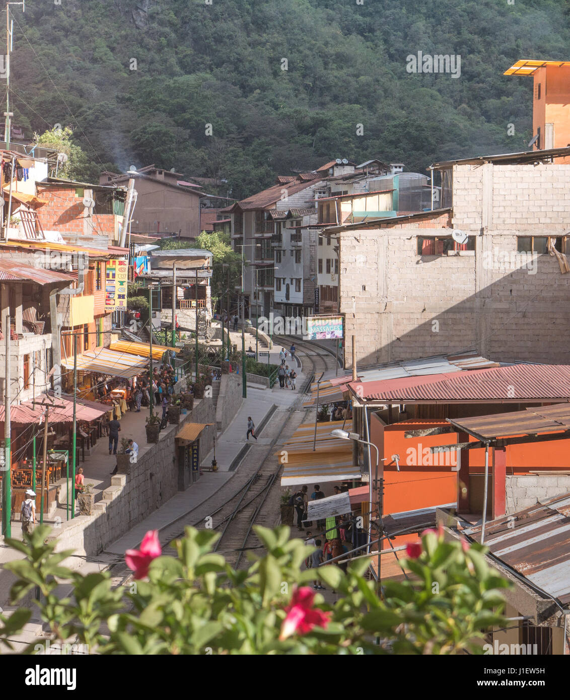 Aguas Calientes town in Cusco, Machu Picchu, Peru. This is where most ...