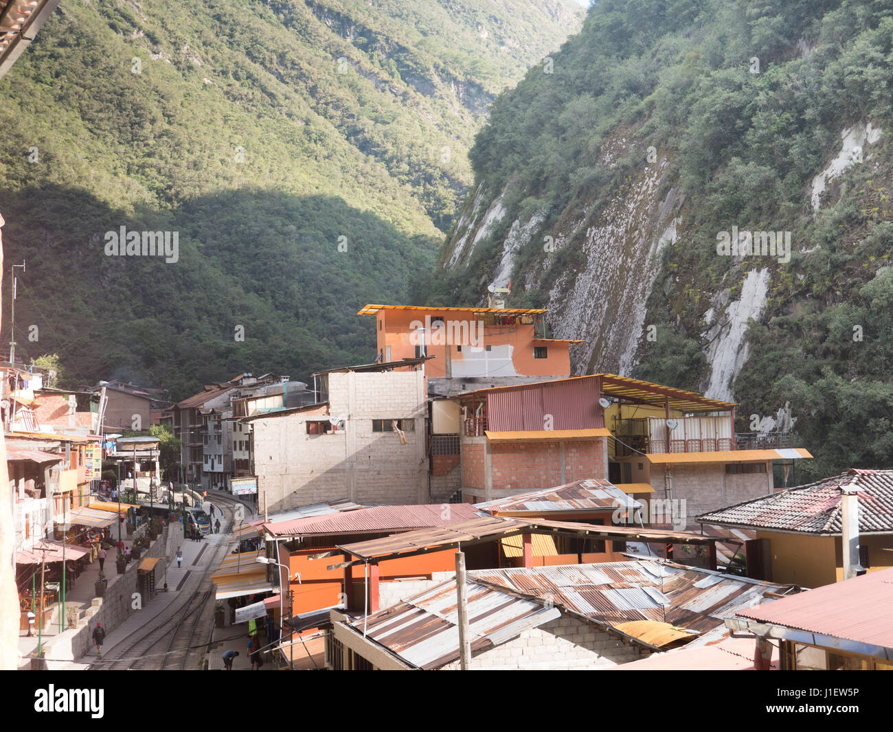 Aguas Calientes town in Cusco, Machu Picchu, Peru. This is where most ...