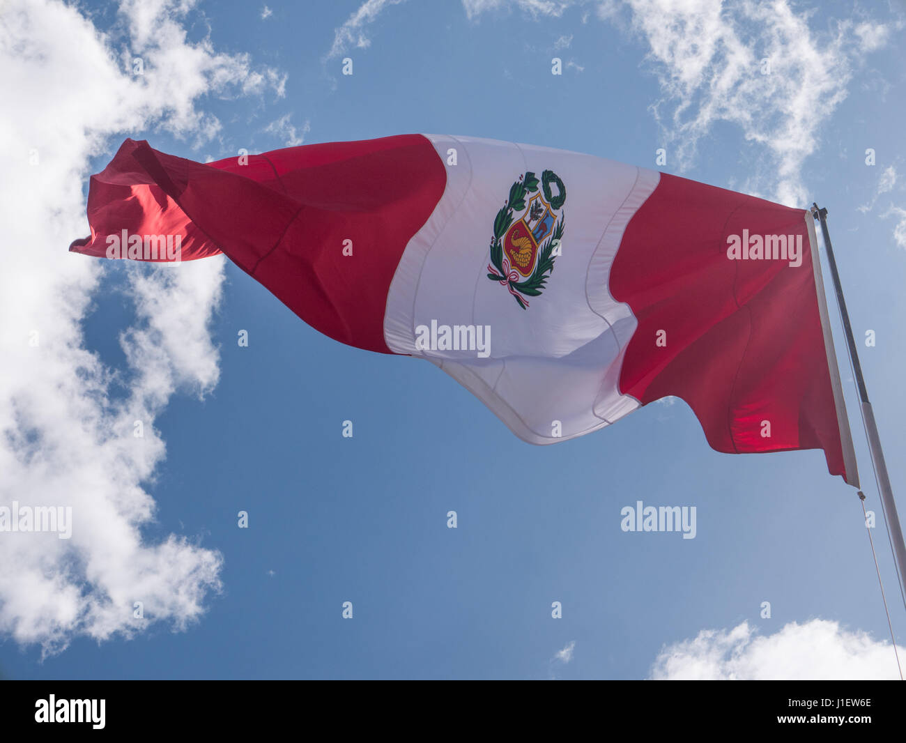 Peruvian flag waving hi-res stock photography and images - Alamy