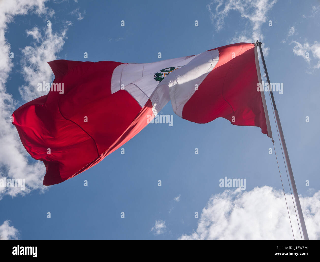 Beautiful peruvian flag waving hi-res stock photography and images - Alamy