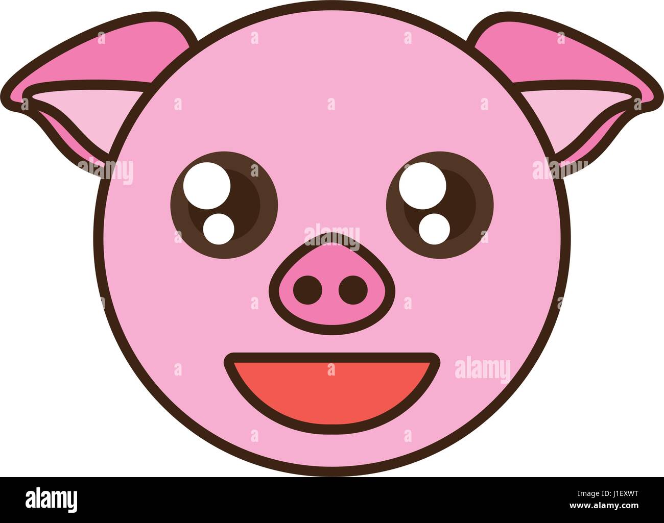 cute pig face kawaii style Stock Vector Image & Art - Alamy