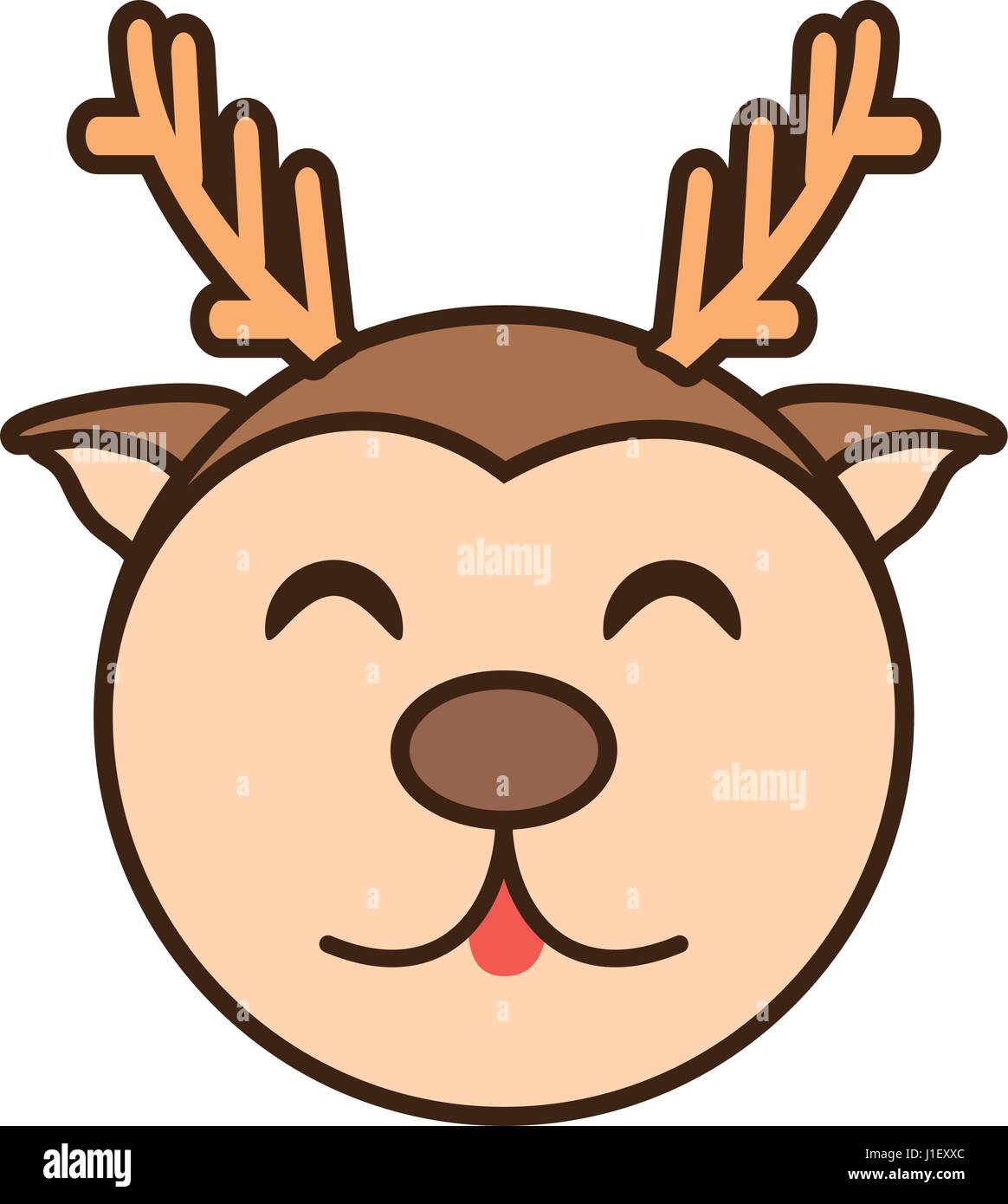 cute reindeer face kawaii style Stock Vector Image & Art - Alamy