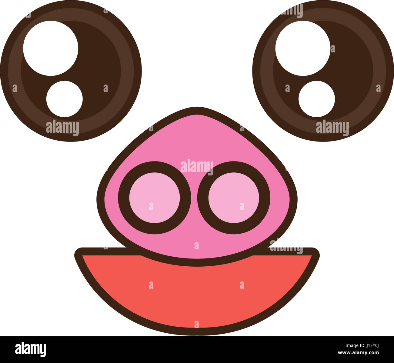 kawaii pig cute face animal Stock Vector Image & Art - Alamy