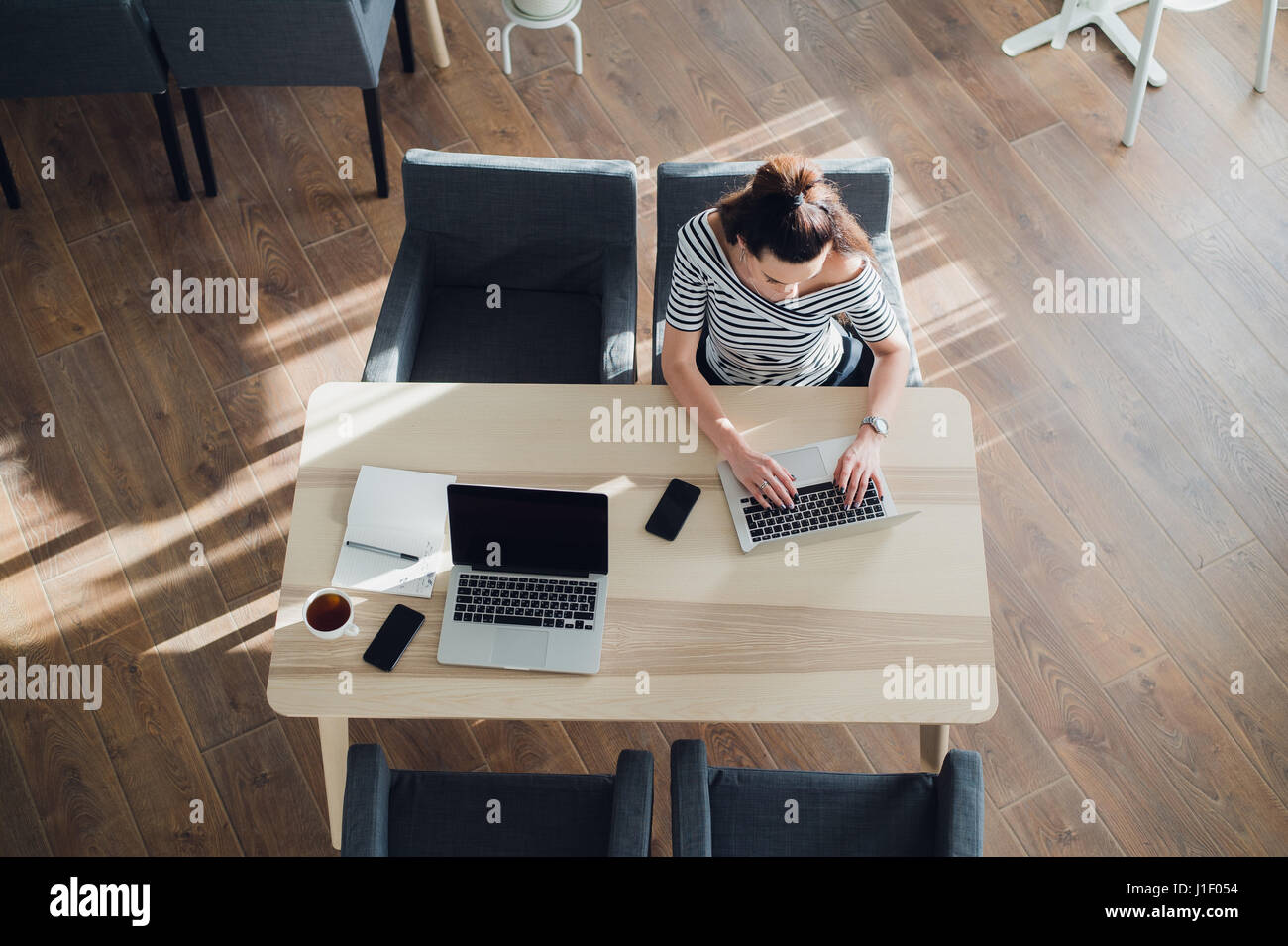 Hand laptop keyboard from above hi-res stock photography and images - Alamy