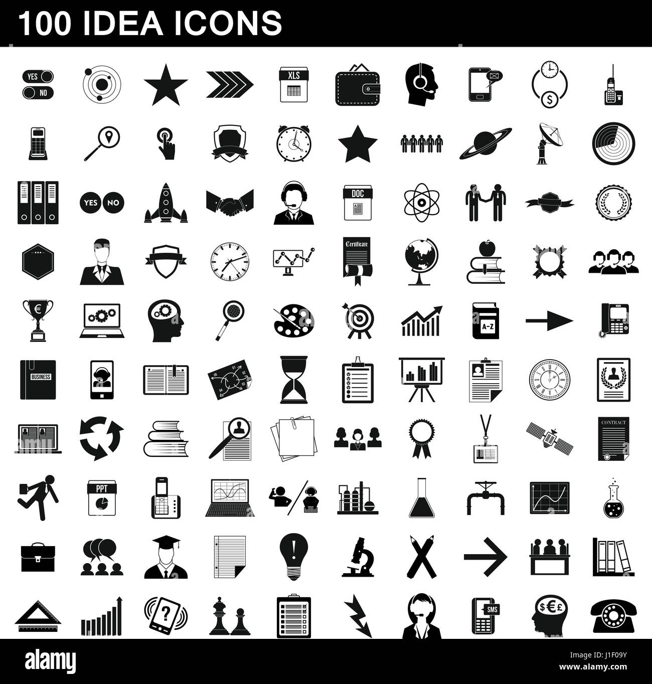 100 idea icons set, simple style Stock Vector Image & Art - Alamy