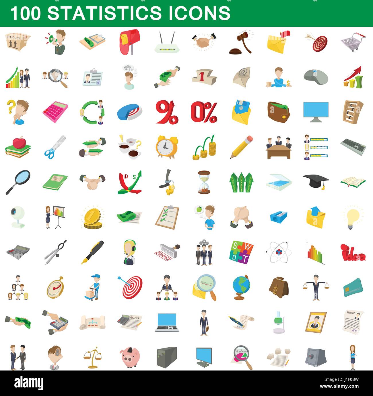 Statistics icons set cartoon hi-res stock photography and images - Alamy