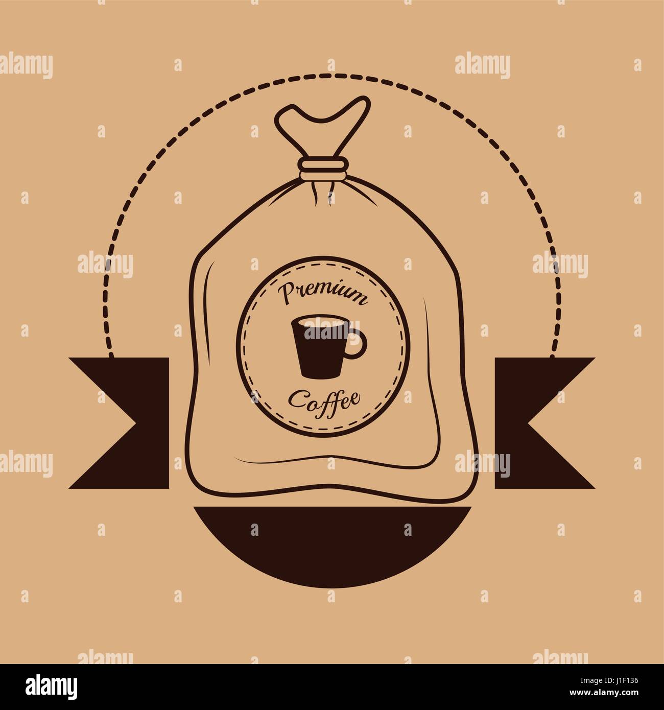 Coffee cup sack beans Stock Vector Images - Alamy