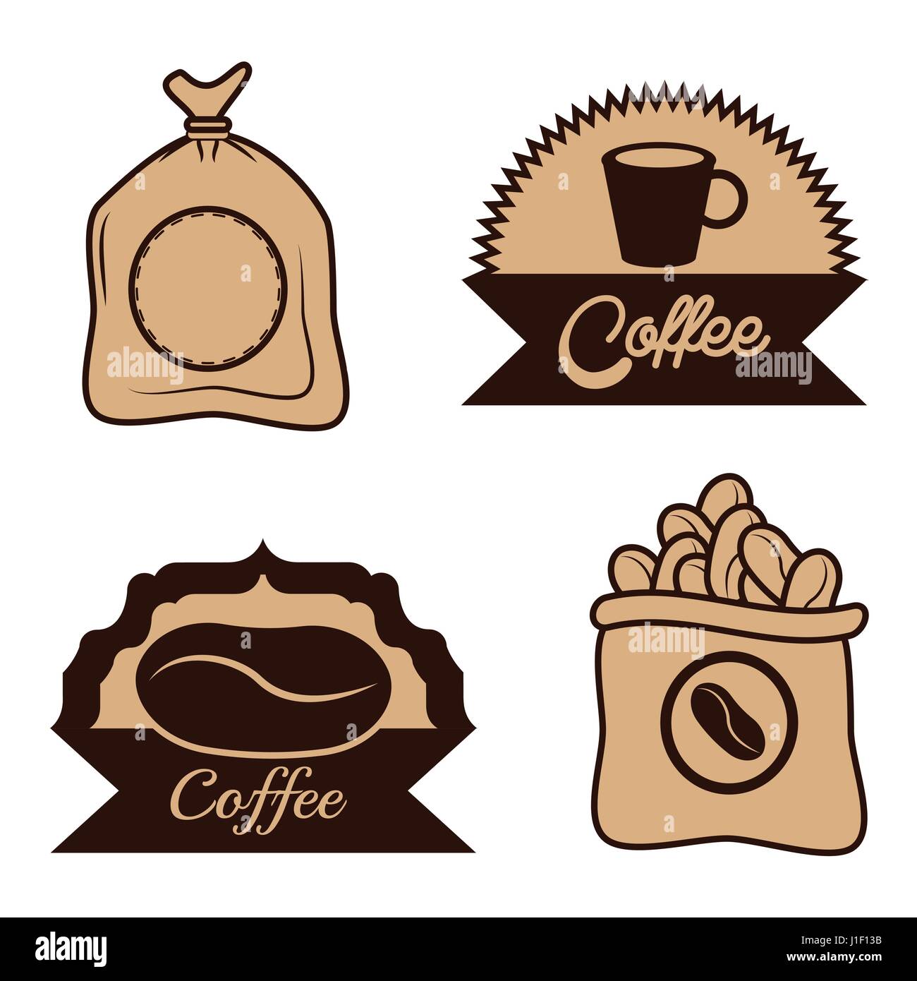 coffee label sac beans cup desgin Stock Vector Image & Art - Alamy