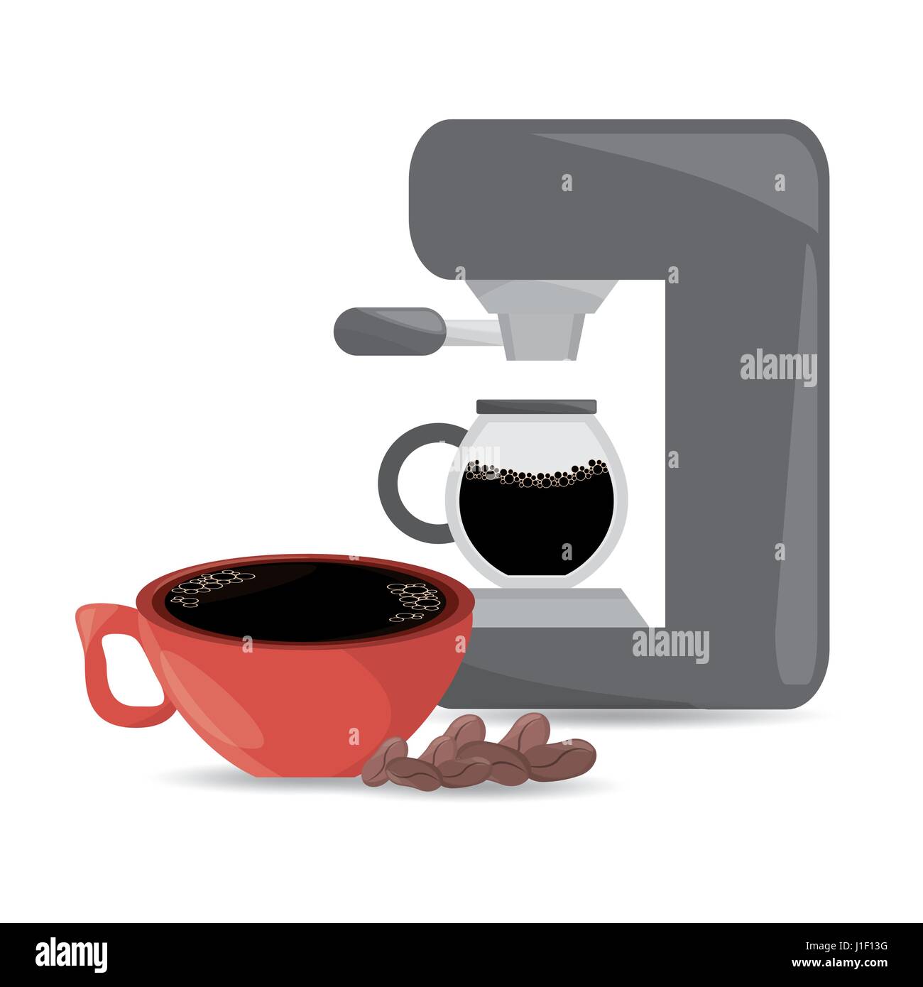 Coffee making machine pour Stock Vector Images - Alamy