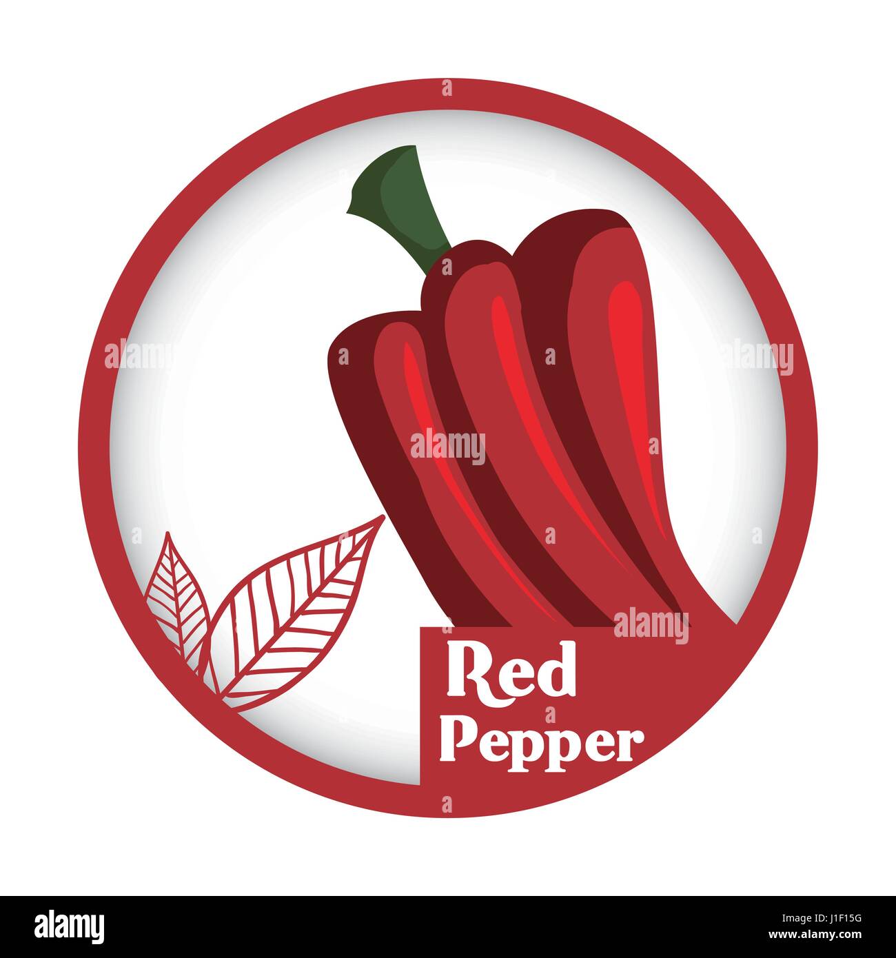 pepper vegetable fresh healthy label Stock Vector Image & Art - Alamy