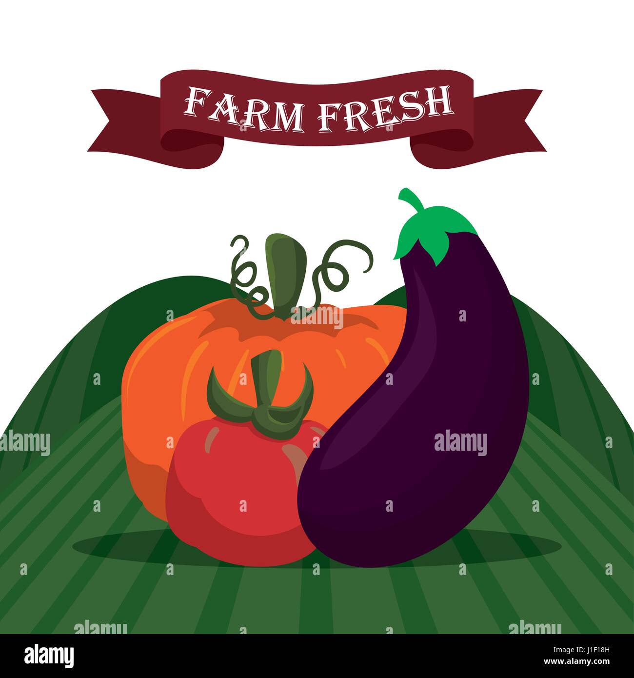 farm fresh vegetables liifestyle healthy sticker Stock Vector Image ...