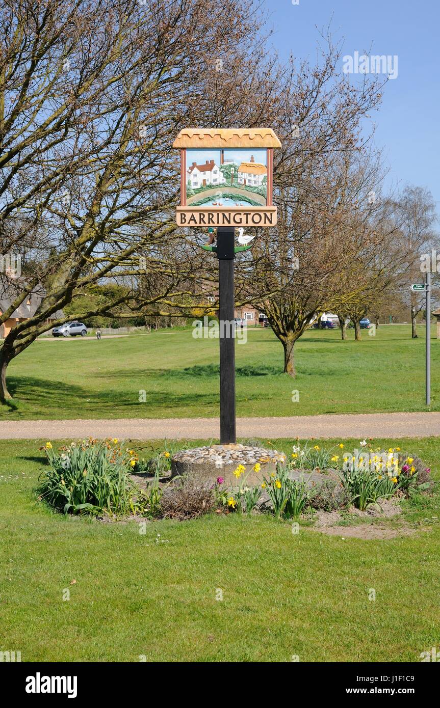 Village sign, Barrington, Cambridgeshire Stock Photo - Alamy