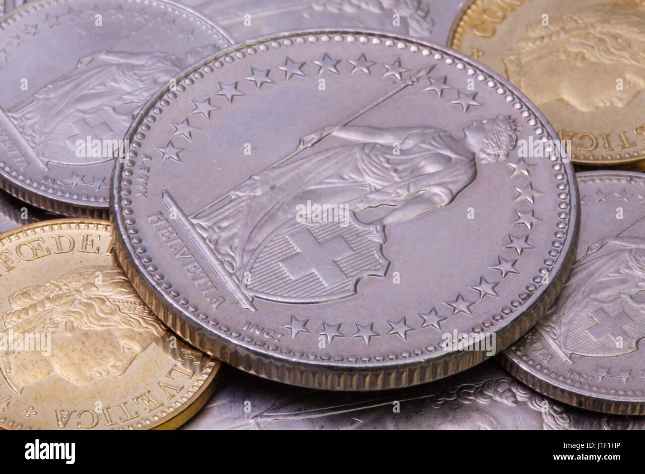 Swiss franc coins hi-res stock photography and images - Alamy