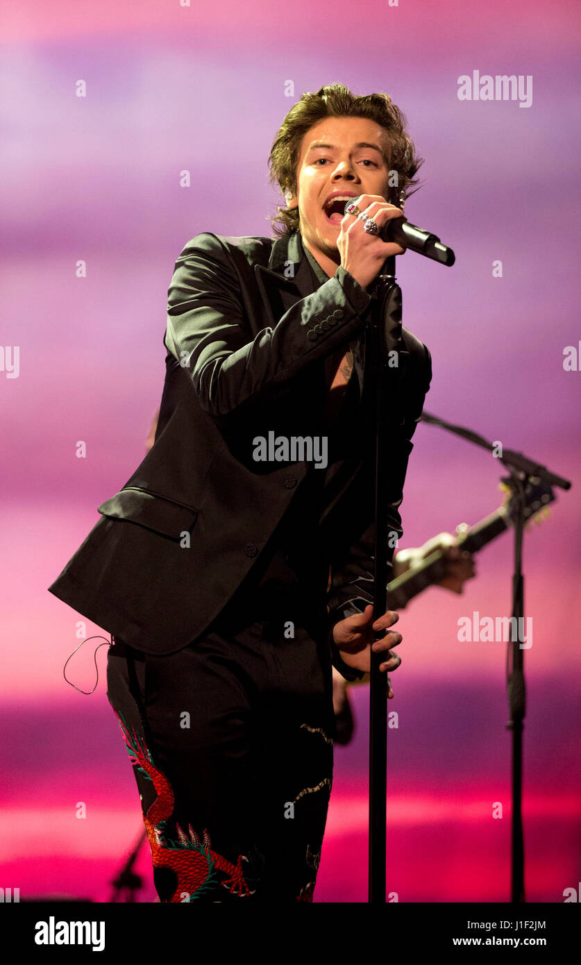 Harry Styles preforming during the filming of the Graham Norton Show at ...